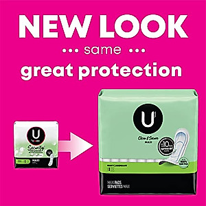 U by Kotex Security Maxi Feminine Pads, Heavy Absorbency, Unscented, 132 Count (3 Packs of 44) (Packaging May Vary)