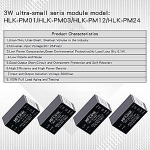EC Buying AC-DC Isolated Power Module Smart Home Switching Power Module Mini Buck Power Module 220v to 12v HLK-PM12 DC Power Module AC DC Converter 220V to 12V (3PCS)