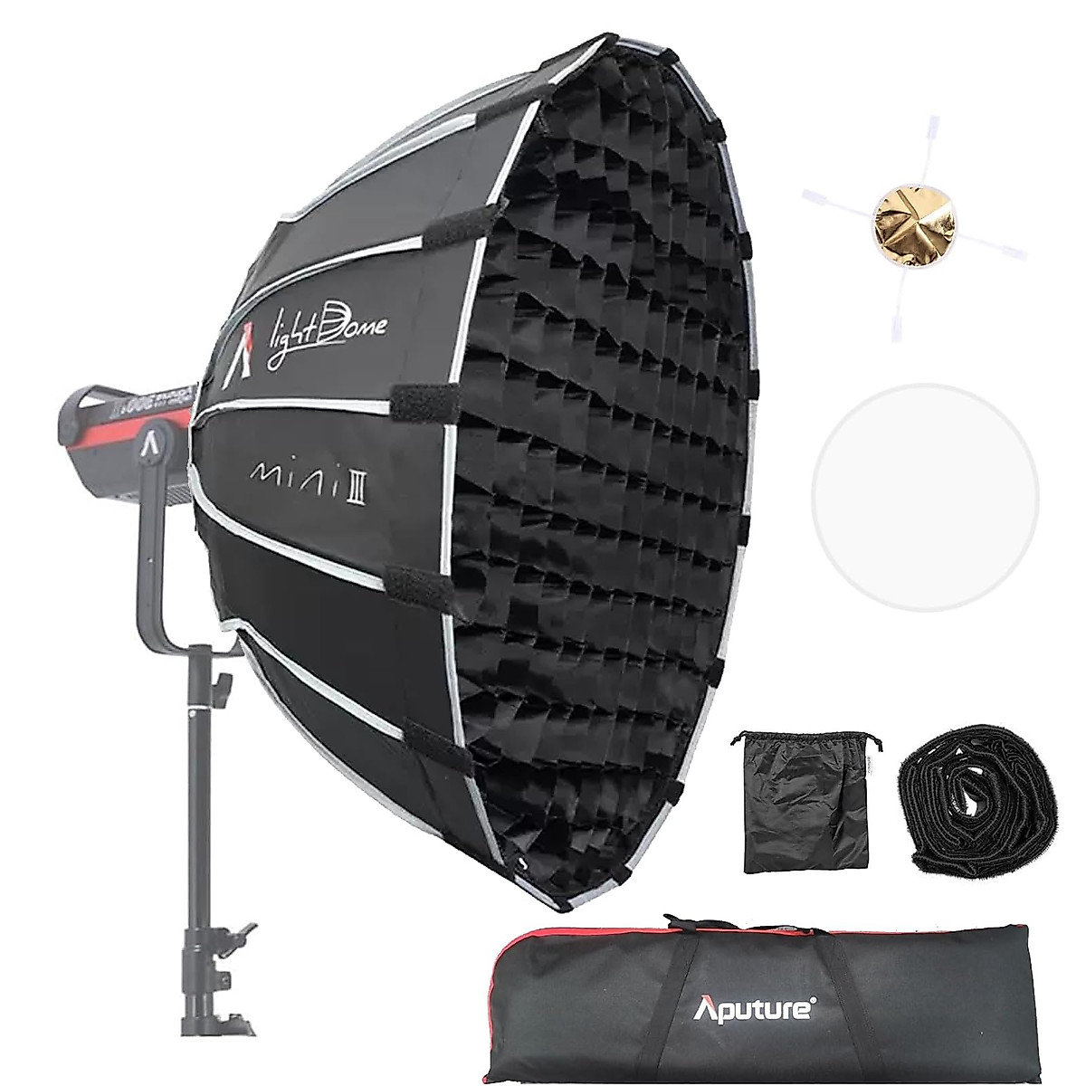 Aputure Light Dome Mini III Softbox,Bowens Mount Octagonal Softbox Quick-Setup Soft Light Modifier for Video Light Aputure Amaran 200/100/300c/150c/60d s/60x s