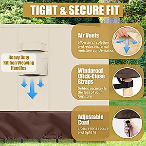 Simpelg Patio Furniture Covers, Outdoor Furniture Cover Waterproof, Outdoor Table and Chair Set Covers Heavy Duty 600D, Lawn Furniture Cover and Patio Dining Set Covers, Square (76"L x 76"W x 28"H)