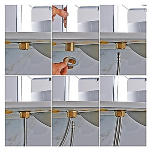 Basin Sink Faucet Mixer Faucet Single Lever Hot Cold Water Tap Brass Bath Faucet Retro Water Saving Bathroom Washbasin Taps(Black)