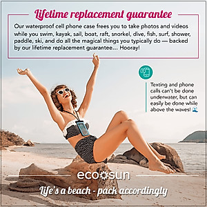 Eco Sun Waterproof Phone Pouch (2-Pack) — Designed in Hawaii — Case Fits All iPhones (incl. 15 Pro Max), Samsung Galaxy S24 & More Blue/Pink