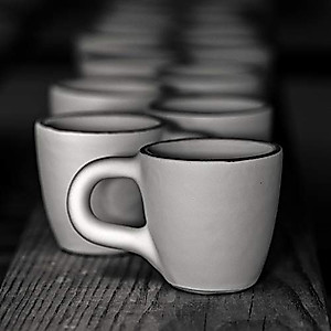 City to Cottage Handmade Red and White Polka Dot Ceramic 2oz/60ml | Espresso Set of 4, Unique Designer Pottery for Coffee Lovers