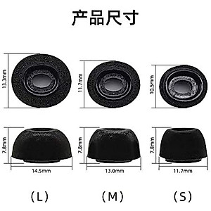 Zotech Fit in Case Replacement 3 Pairs Memory Foam Ear Tips for Apple Airpods Pro 1st & 2nd Gen (S/M/L)