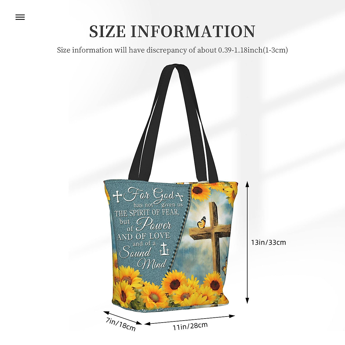 MORGOMON Christian Gifts Reusable Shopping Tote Bag Zippered Inspirational Tote Bags for Women Scripture Bible Verse Shoulder Bag Religious Gift Perfect for Church Work Travel Groceries Books