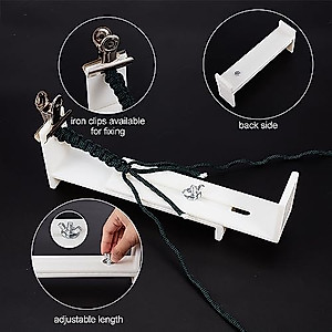 NBEADS Acrylic Bracelet Jig, Adjustable Paracord Jig Wristband Maker U Shape Clear Scale Bracelet Weaving Jig Maker DIY Wristband Rope Knot Braided Fixing Tools with 2 Clips, White