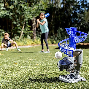 Franklin Sports MLB Kids Electronic Baseball Pitching Machine - Automatic Youth Pitching Machine with (6) Plastic Baseballs Included -Youth Baseball Pitcher for Kids Ages 3+