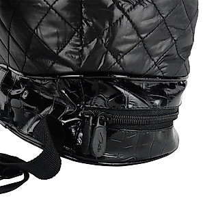 Closeout Services Corp. Bella Mia Uptown Day Pack - Stylish Black Quilted Body with Comfortable Backpack Straps, Perfect for Everyday Adventures and Chic Urban Exploration