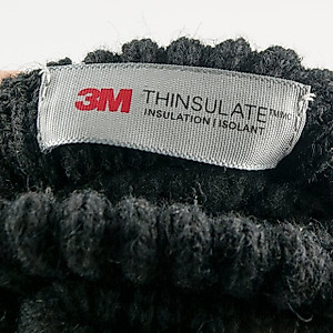 Illinois Glove Company 361L Rag Wool Glomitt Flip Mitten 3M Thinsulate Lined Soft Leather Grip Palm L Black, Soft Leather Palm for Grip, Elastic Wrist, Mitten Flips Open to Expose Fingerless Gloves