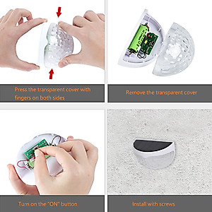 Lxcom Lighting Solar Wall Lights Solar Fence Light Solar Deck Lights Outdoor Solar Fence Post Lights Solar Powered Wall Lights Decorative Deck Light for Home Garden Lawn Backyard, 2 Pack (White)