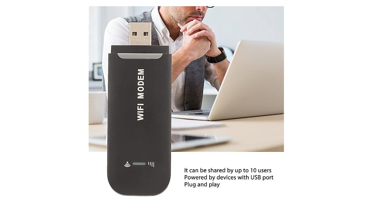 4G Mobile WiFi Router - Portable USB Hotspot for 10 Devices