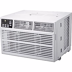 Energy Star 18,000 BTU 230V Window-Mounted Air Conditioner with Heat for Rooms up to 1,000 Sq. Ft. and Dehumidifier up to 4.75 pints/hour with Remote Control, LCD Display, and 24H Timer