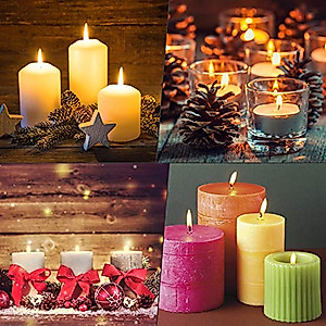 Buluker300Pcs Functional Smokeless Candle Wicks,100pcs Wicks Sticker, Pre-Waxed Cotton Core Wicks with Metal Sustainer Tabs for Pillar Candle Making and Candle DIY, 9cm/3.5in,15cm/6in,20cm/8in