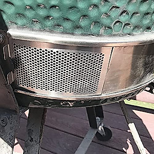Mesh Screen XL for Big Green Egg,Punched Metal Mesh Screen for Extra-Large Big Green Egg, Bottom Vent Mesh Panel for BGE, XL BGE Stainless Steel Draft Door Screen, BGE Accessories, Grill Accessories