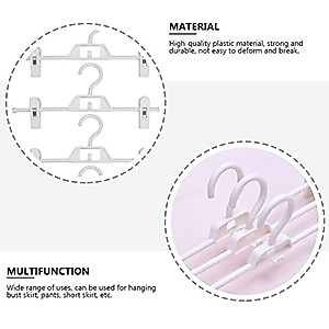 OUNONA Multifunction Space- Clothes Drying Saving Plastic White Space Hook Clip Adjustable Creative Rack Swivel Slip Pant Durable Clothing Stackable Slacks Hangers with Beige Tier On