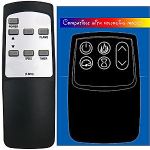 Replacement for Twin Star CHIMNEYFREE Dura flame Fireplace Stove Heater Infrared Remote Control 2611040FGL 2611040FSL 2611040CGL 2811040FGL 2811040FSL 2811040CGL 181RM9984-C325 1811801FGL (T-B16)