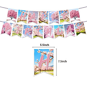 Cherry Blossom Party Decorations Cherry Blossom Birthday Party Supplies Japanese Decorations Includes Birthday Banner Cake Topper Cupcake Toppers Balloons for Wedding Bridal Baby Shower Decorations