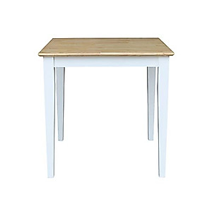 International Concepts Solid Wood Dining Table with Shaker Legs, White/Natural