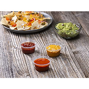 {2 oz - 200 Cups} Clear Diposable Plastic Portion Cups No Lids, Small Mini Containers For Portion Controll, Jello Shots, Meal Prep, Sauce Cups, Slime, Condiments, Medicine, Dressings, Crafts, Disposable Souffle Cups & Much more