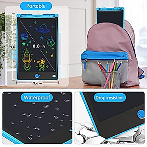 Hockvill LCD Kids Writing Tablet, Learning Toys for 2 3 4 5 6 7 Year Old Girls Boys, 8.8 Inch Doodle Board for Toddlers, Reusable Electronic Drawing Pad, Birthday Gift for Children