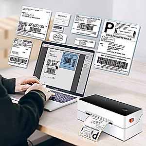 17PinHut Shipping Label Printer 150mm/S High Speed Barcode Thermal Label Printer Maker, Easy Set-Up 4x6 Label Printer for Small Business, Compatible with Ebay, Amazon, Etsy, USPS, FedEx, Shopify