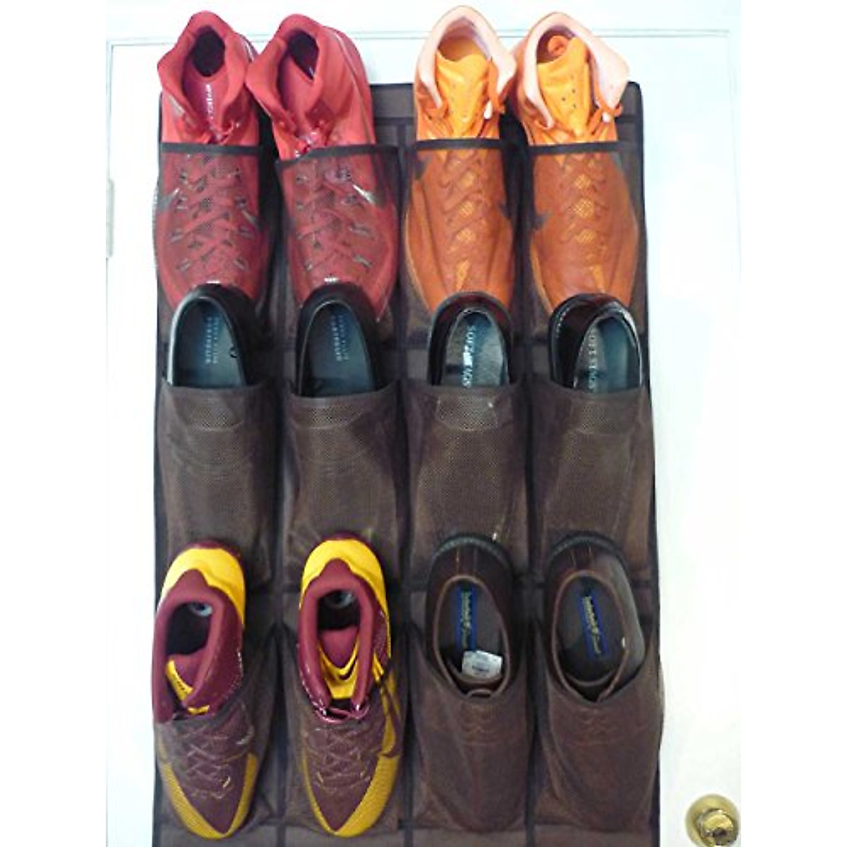 Roomganize Large Shoe Organizer, Sneaker Rack, for Men's Big Shoes (Bison Brown)