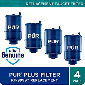 PUR PLUS Faucet Mount Water Filtration System Bundle with 4 Replacement Filters