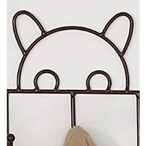 SHIMAJEE Animal Hanger Rack ( Set of 2 ) Over The Door Hanger Rack, Decorative Metal Door Hanger Holder for Coats, Clothes, Hats (Black)
