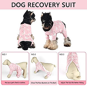 Pawcomon Dog Onesies After Surgery Recovery Suits for Small Medium Large Female Male Neuter Dogs Pet Onesie Collars & Cones Preven Anxiety Bodysuit Anti-Licking Wounds Shirt Longs Sleeve
