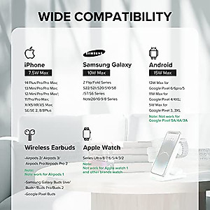 Wireless Charging Station, 3 in 1 Fast Wireless Charger Stand for Multiple Devices Apple Watch Ultra Series 8 7 6 SE 5 4 3 2, iPhone 14 13 12 11 Pro Max/14 Plus/Mini/X/XS/XS Max/XR/SE, Airpods Pro 2 3