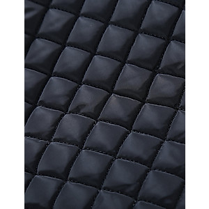 Bellivera Women's Stand Collar Lightweight Quilted Puffer Jacket Padded Zip Coat for Spring and Winter 087 black S