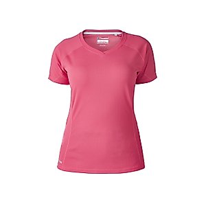 Berghaus Women's Tech Tee II Base Crew Short Sleeve, Pink, Small