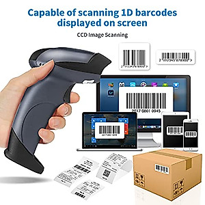 NETUM Bluetooth Barcode Scanner with Stand 2.4G Wireless & Bluetooth & Wired 1D CCD Scanner Gun for Supermarket, Store, Warehouse Handheld Bar Code Reader Work with Windows, Mac,Android, iOS