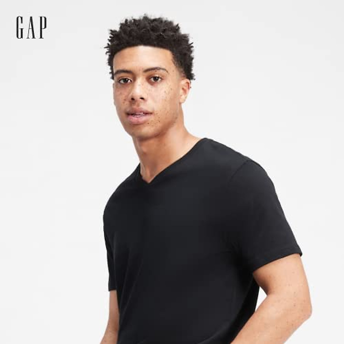 GAP Mens Everyday Short Sleeve V-Neck T-Shirt T Shirt, True Black V2, XX-Large US