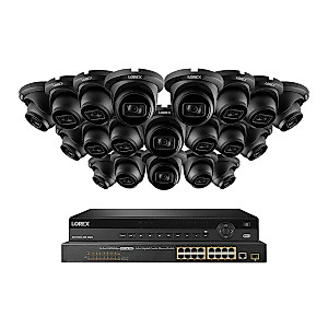Lorex Technology Lorex NC4K8F-3220BD 32 Channel 4K Surveillance System with N882A38B 8TB 4K Fusion NVR, 16 Port ACCLPS263B POE Switch and 20 LNE9242B 30FPS 8MP Audio Dome Cameras
