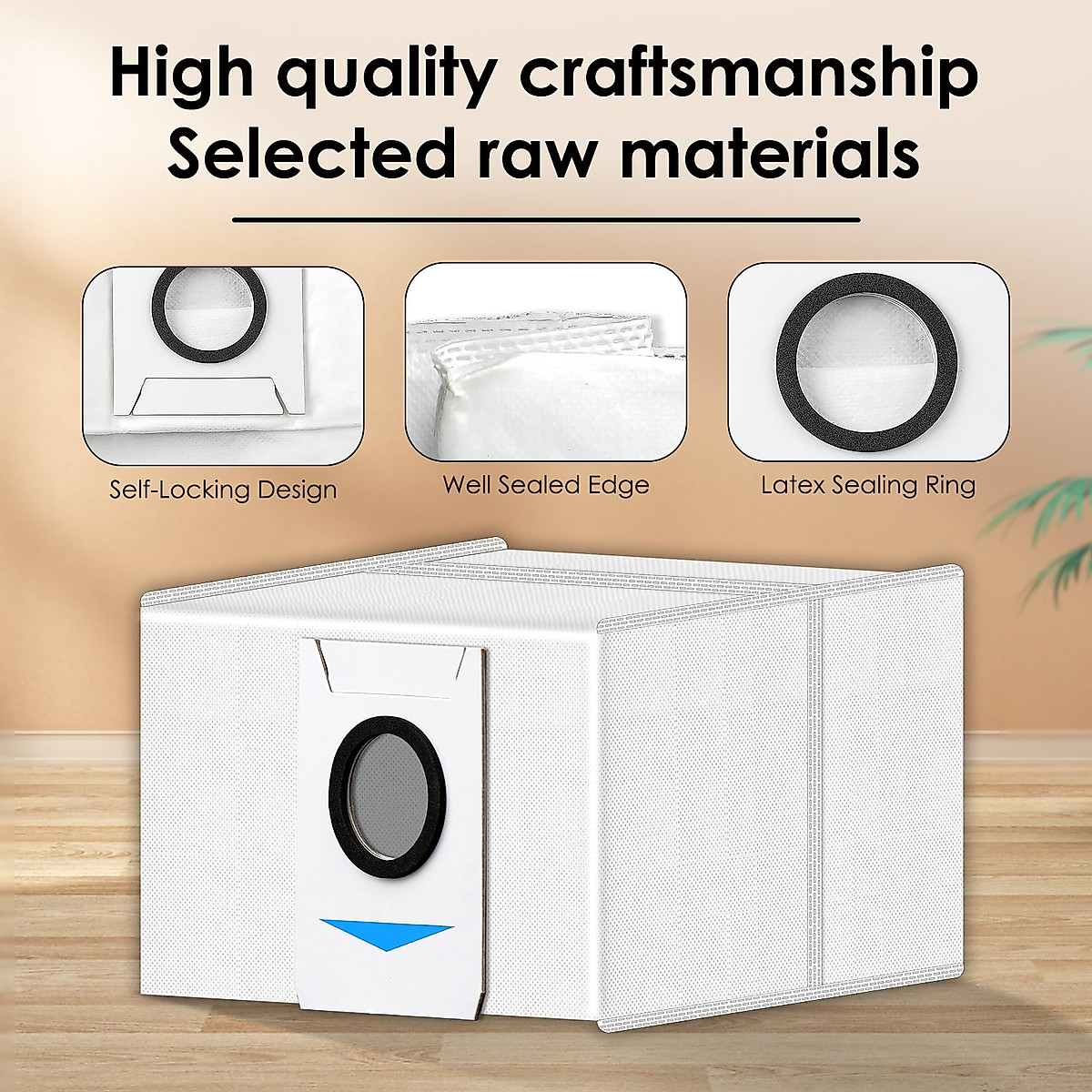 (10 Pieces) T20 OMNI Dust Bag Replacement Vacuum Bags for ECOVACS DEEBOT T20 OMNI, X1 OMNI, X1 PRO OMNI, T10 OMNI Robot Vacuum, Filter Bags Compatible With DEEBOT X1 OMNI Auto-Empty Station