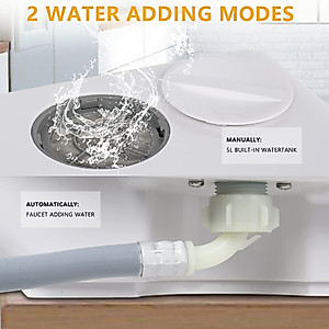 ROVSUN Portable Countertop Dishwasher, Mini Dishwasher with 5 Washing Programs, 5L Built-in Water Tank, 360° Spray Arms, Air-Dry Function & Fruit Cleaning for Apartments, Dorms and RVs (White)