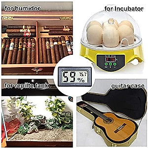 Mini Digital Thermometer and Humidity Meter, Hygrometer Without Probe, Hydrometer: Digital Temperature and Humidity Monitor for Reptile Incubator, Brooders, Garden, Greenhouse, Fridge, Experiment use