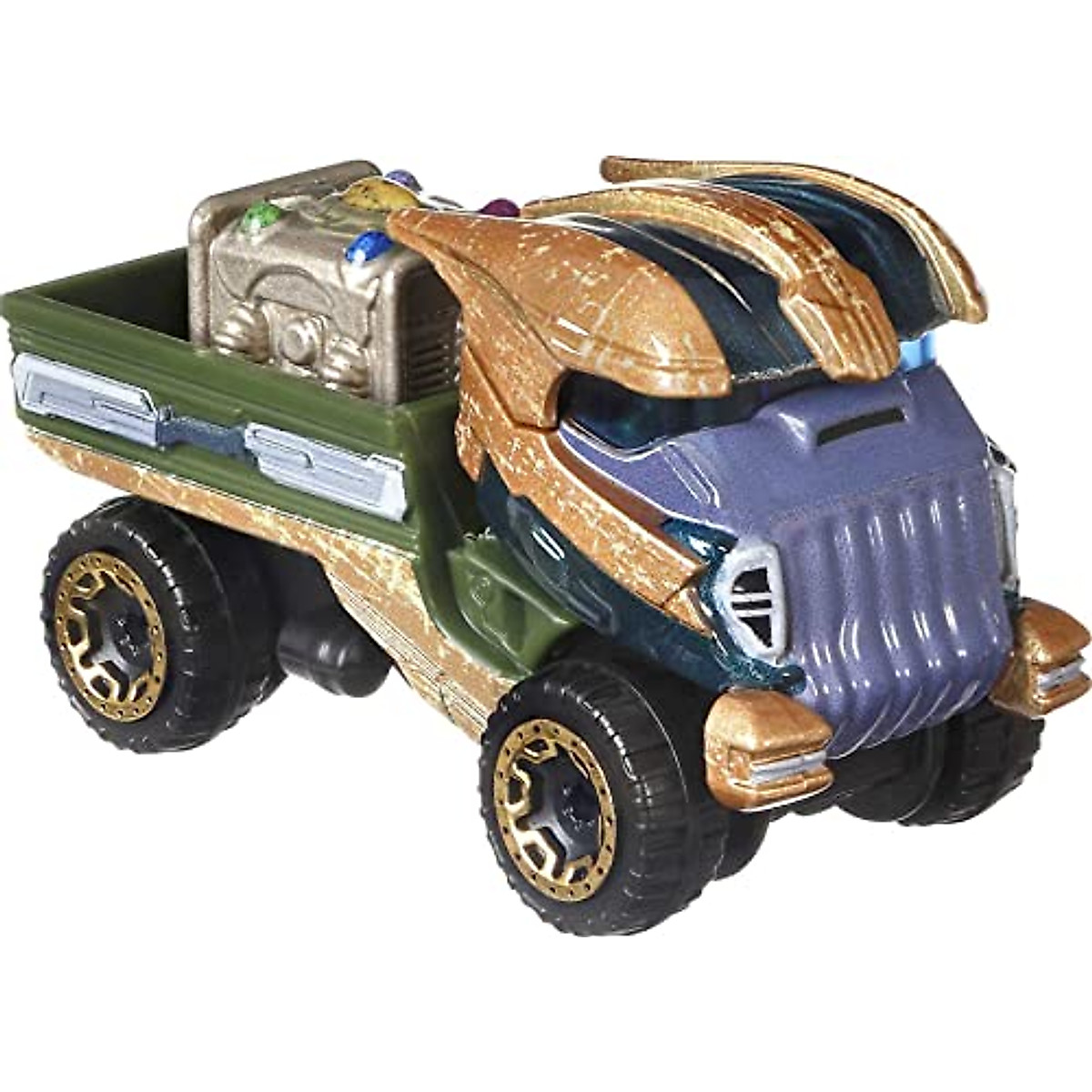 Hot Wheels Marvel Toy Character Car 5-Pack in 1:64 Scale: Captain America, Black Panther, Black Widow, Iron Man & Thanos