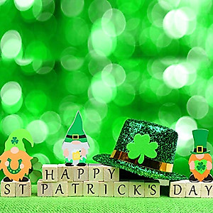Jetec 3 Pieces St. Patrick's Day Wooden Sign Gnome Table Decorations Irish Themed Freestanding Table Signs for Desk Office Home Party Decoration, 5.11 Inches