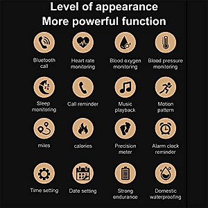 Smartwatch with Wireless Earphones, Ultrathin 1.14inch IPS Touch-Screen, IPX6 Waterproof, No Need to Download APP, Health Monitoring, Hi-fi Stereo Sound Quality, for Sport, Gaming