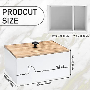 Hoolerry Wood Tampon Holder for Bathroom Farmhouse Pad and Tampon Organizer for Bathroom Feminine Product Organizer Rustic Tampon Storage Container for Bathroom Countertop (Simple Style)