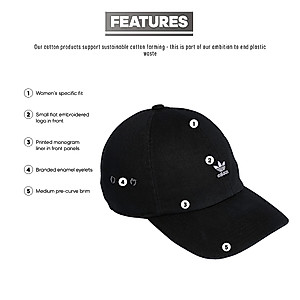 adidas Originals Women's Mini Logo Relaxed Adjustable Cap, Black/White, One Size