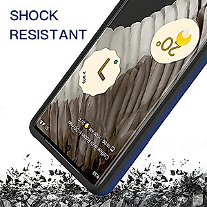 Google Pixel 7 Pro Case with Screen Protector, Dual Guard Shockproof Protection Military Grade Heavy Duty Dual Layer Case for Google Pixel 7 Pro (Blue)