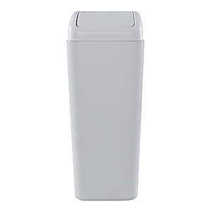 Jandson 14 Liter Swing Trash Can, Slim Trash Bin for Narrow Space, Light Grey