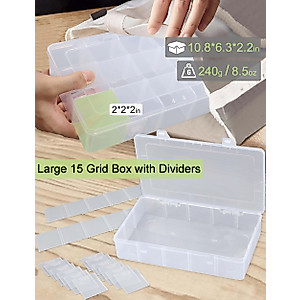 YVUDW Tackle Box Organizer Plastic Jewelry Box with Dividers Snackle Box Charcuterie Container Bead Organizer Containers Craft Storage Organizers 4 Pack