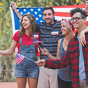 Avery Premium American Flag Name Tags, No Lift No Curl, 36 Handwriteable Name Stickers