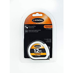 Keson PG1012 Short Tape Measure with Nylon Coated Steel Blade (Graduations: ft., 1/10, 1/100), 5/8-Inch by 12-Foot