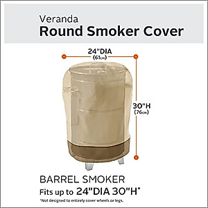 Classic Accessories Veranda Water-Resistant 24 Inch Round Barrel Smoker Cover
