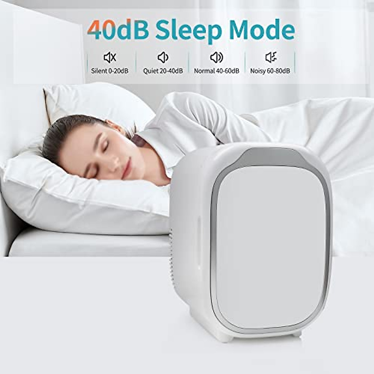 Ethereal Mini-Skincare-Fridge-for-Bedroom, 6 Liter/8 Can AC/DC Portable Thermoelectric Cooler and Warmer Compact Refrigerator, Portable Small Fridge for Skincare Foods Medications